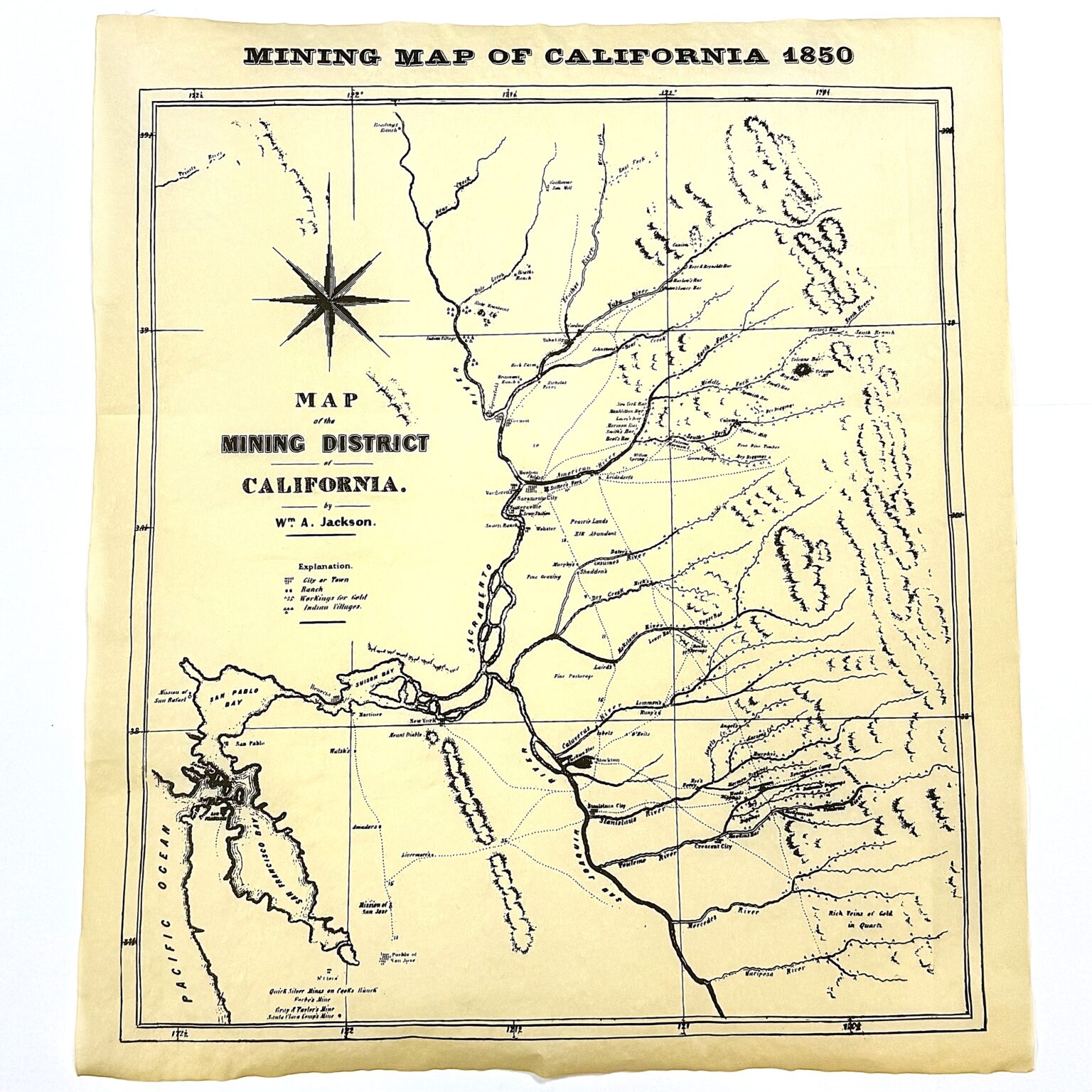 California Mining Map of 1850 - DDSO DDSO